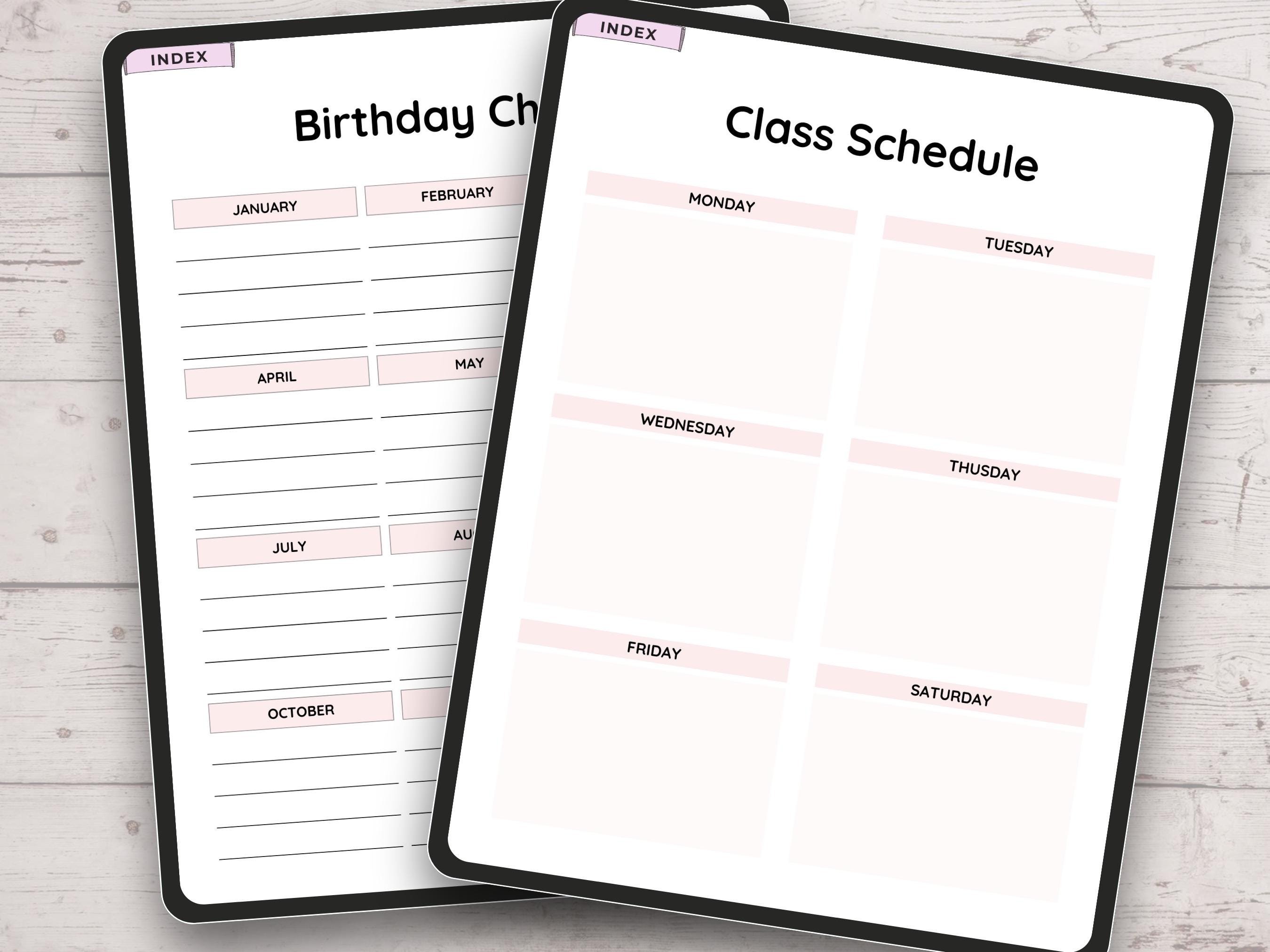 60 Pages Digital Homeschool Planner, Kids Teachers Planner, Academic ...