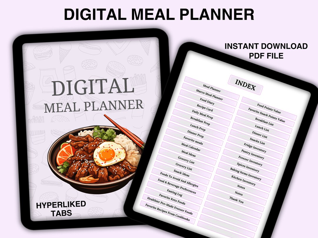 Digital Meal Planner, Hyperlinked Planner, Goodnotes Recipes ...