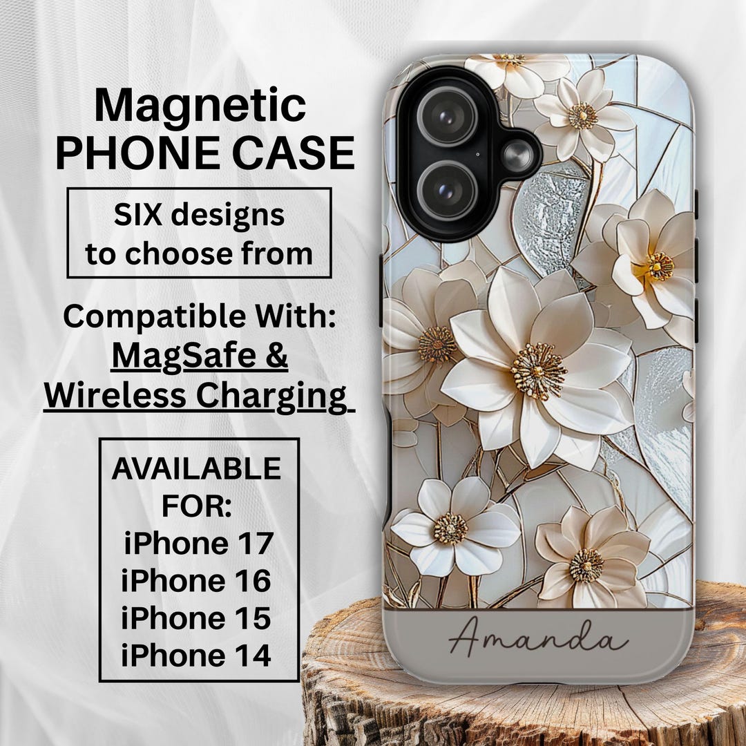Personalized Magsafe iPhone Case, Mosaic Magnetic Wireless Charge ...