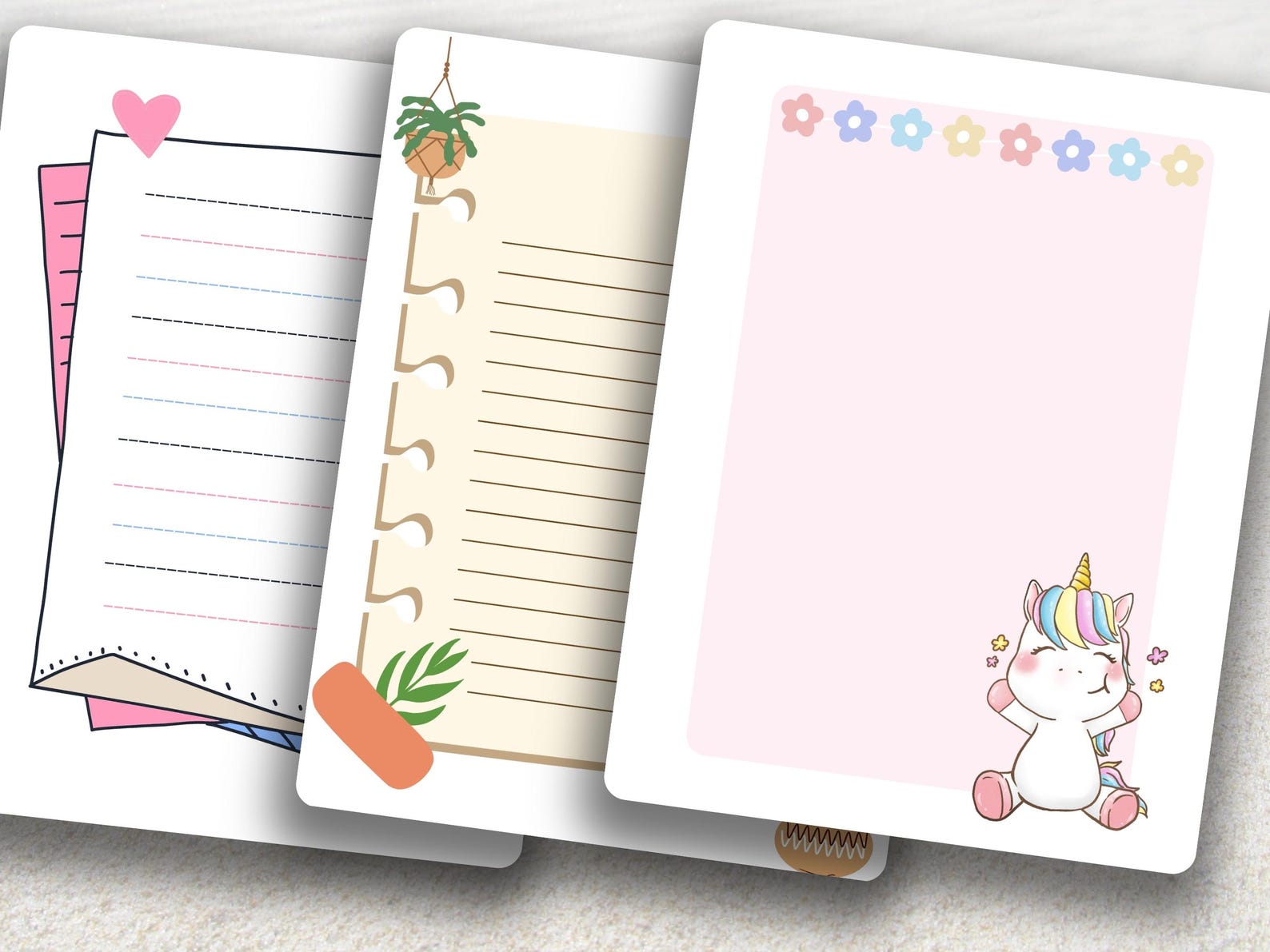 50 Kids Notebook Paper Templates Bundle, Printable Writing Paper ...