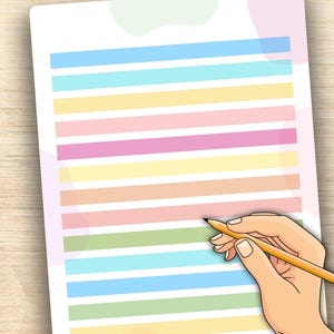 50 Kids Notebook Paper Templates Bundle, Printable Writing Paper ...