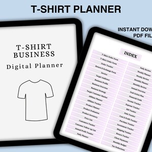 Digital T-shirt Business Planner Bundle, Bookkeeping T Shirt Tracker ...