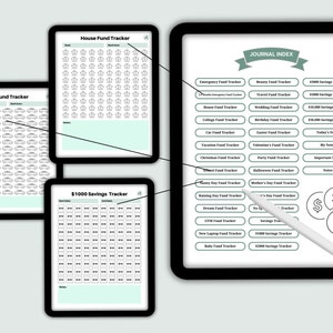 Digital Money Savings Challenge Tracker Bundle, Hyperlinked Planner ...