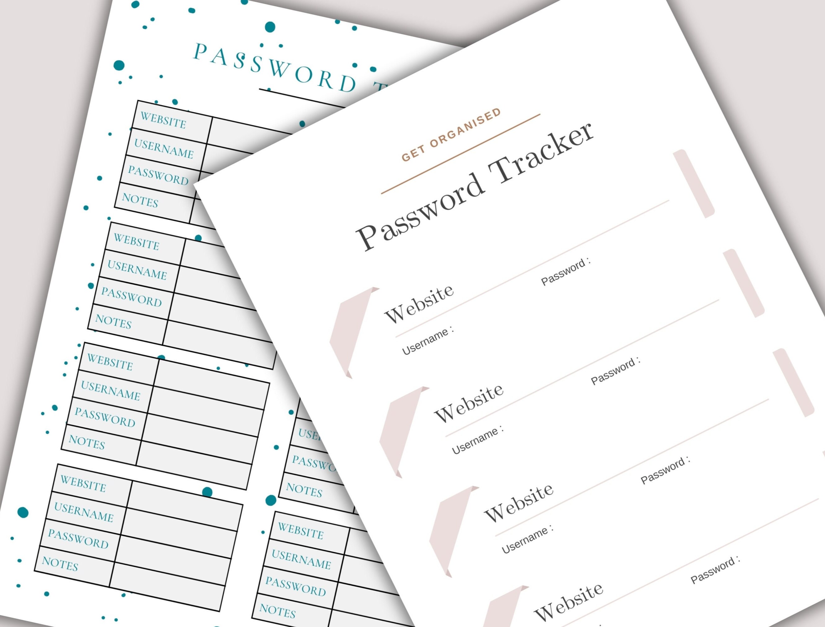 Password Tracker BUNDLE, 52 Printable Password Log, Password Keeper ...