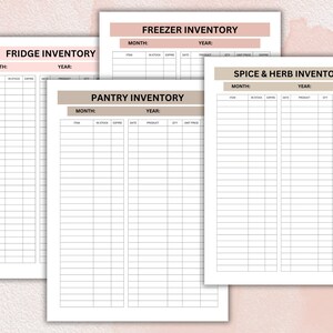Printable Food Inventory Tracker, Kitchen Checklist, Fridge Freezer ...