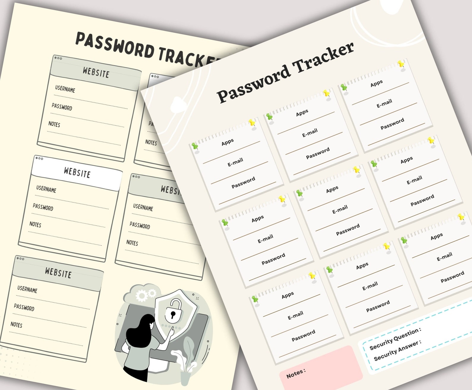 Password Tracker BUNDLE, 52 Printable Password Log, Password Keeper ...