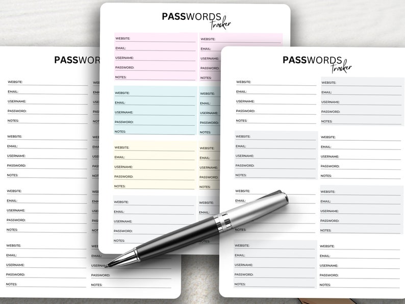 Password Tracker Printable, Password Log, Password Keeper, Password ...
