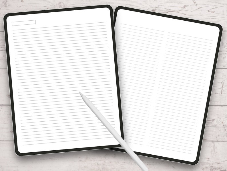 102 Pages Printable Lined Paper Bundle, Wide Rule, College Rule ...