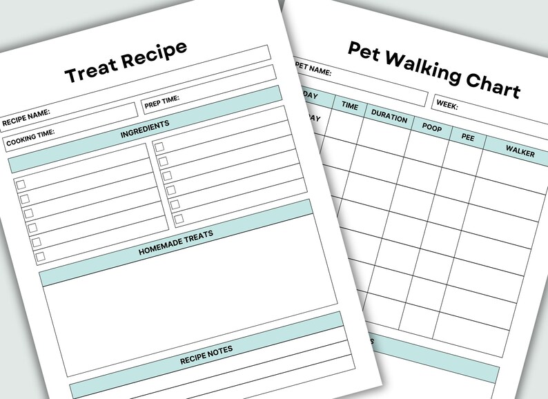 Printable Pet Planner Bundle, Pet Care Organizer, Pet Health Record ...