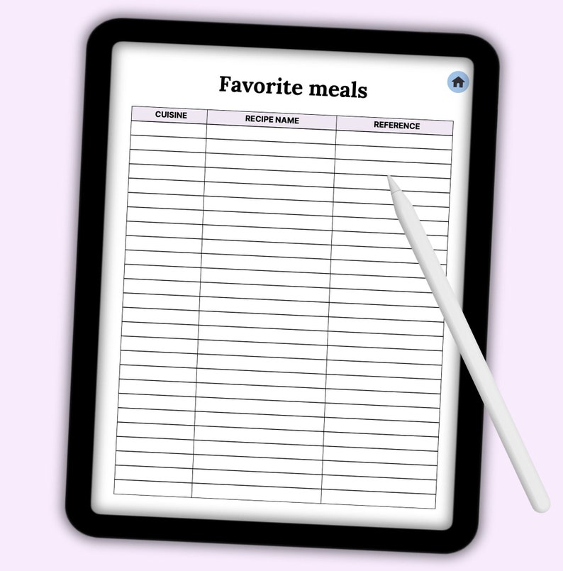 Digital Meal Planner, Hyperlinked Planner, Goodnotes Recipes ...