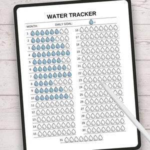 Printable Monthly Water Tracker, Hydration Tracker Journal, Intake Log ...