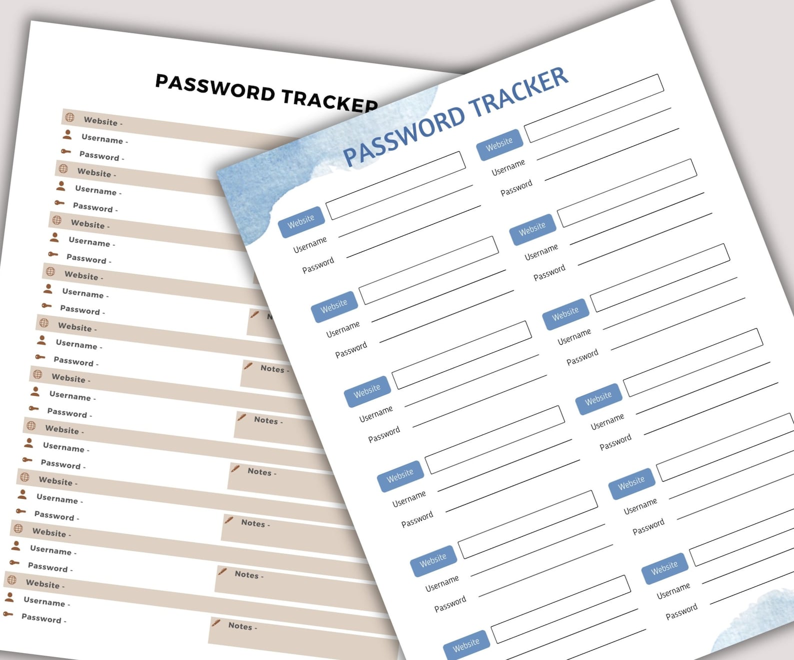 Password Tracker BUNDLE, 52 Printable Password Log, Password Keeper ...