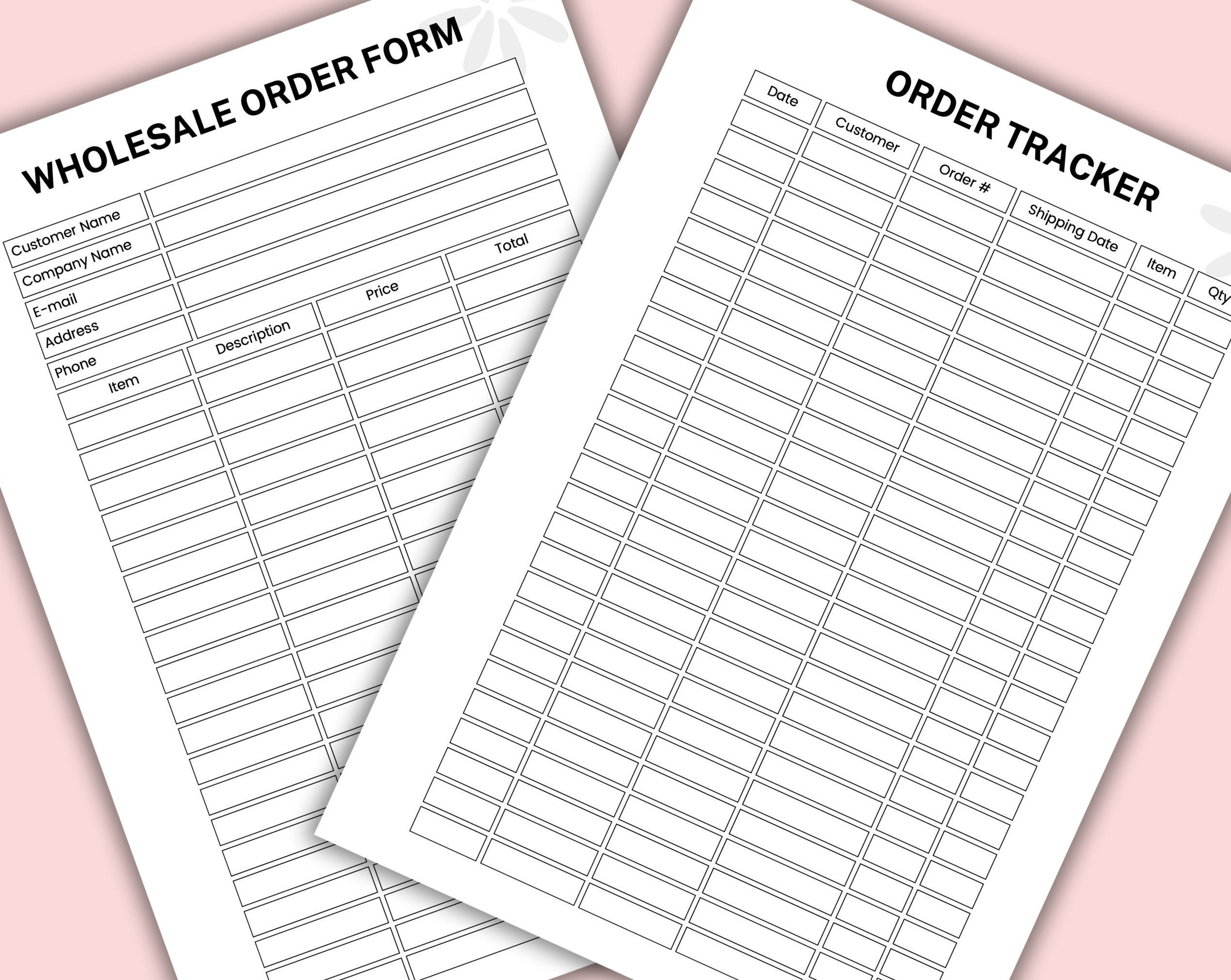 Printable Order Form Bundle, Order Tracking, T-shirt, Tumbler, Invoice ...
