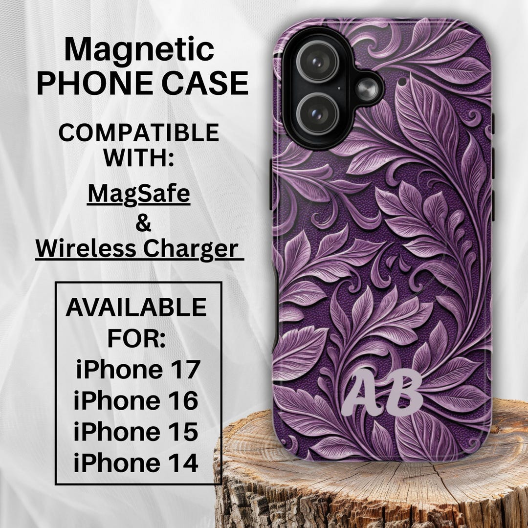 Personalized Magsafe iPhone Case, Magnetic Wireless Charging, Swirl ...