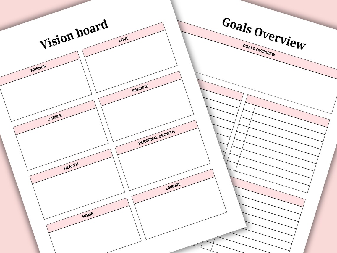 Printable 2024 Goal Planner Bundle, Goal Setting Template, Main Goals ...