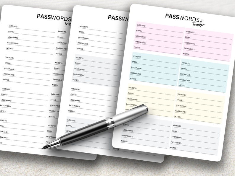 Password Tracker Printable, Password Log, Password Keeper, Password ...