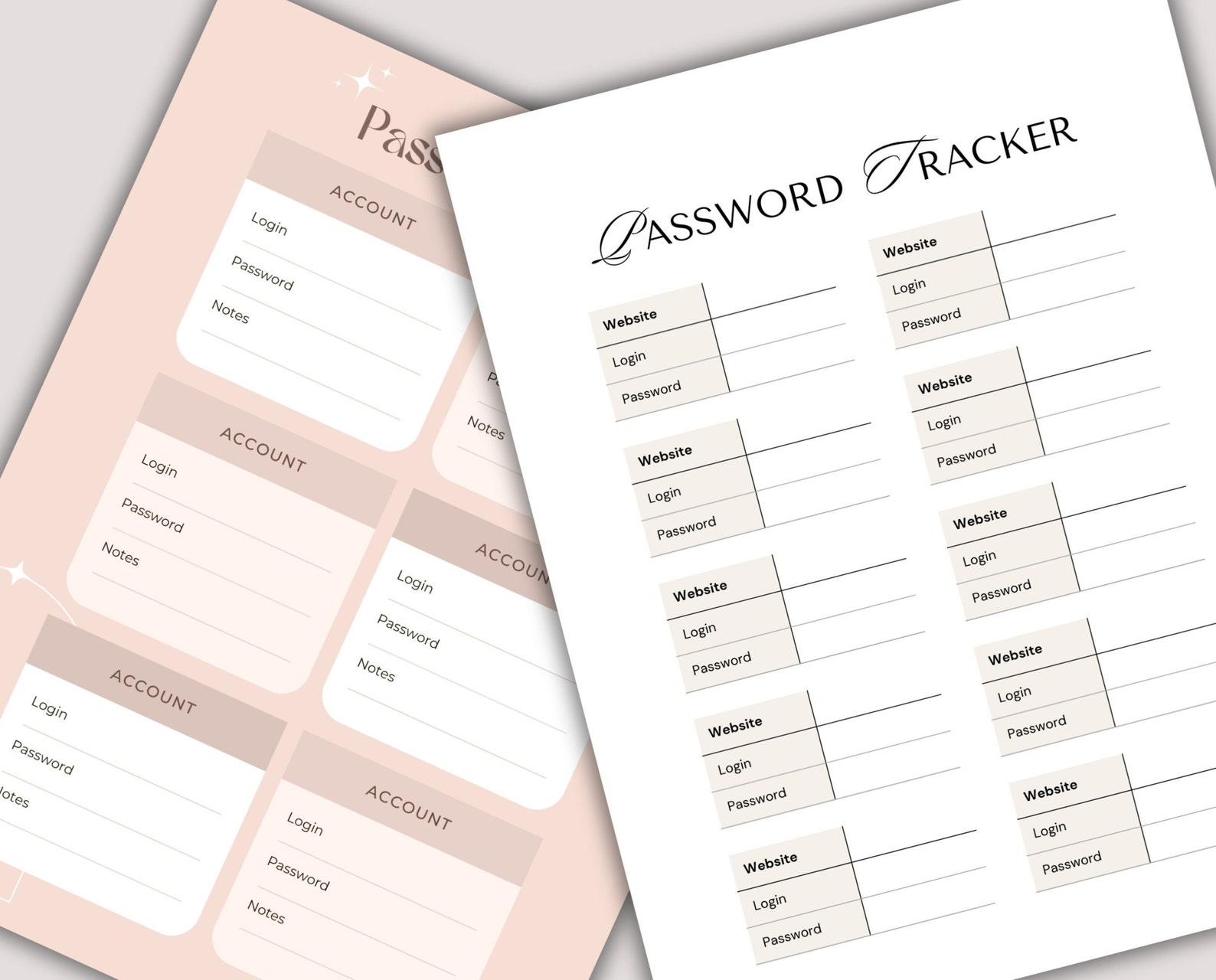Password Tracker BUNDLE, 52 Printable Password Log, Password Keeper ...