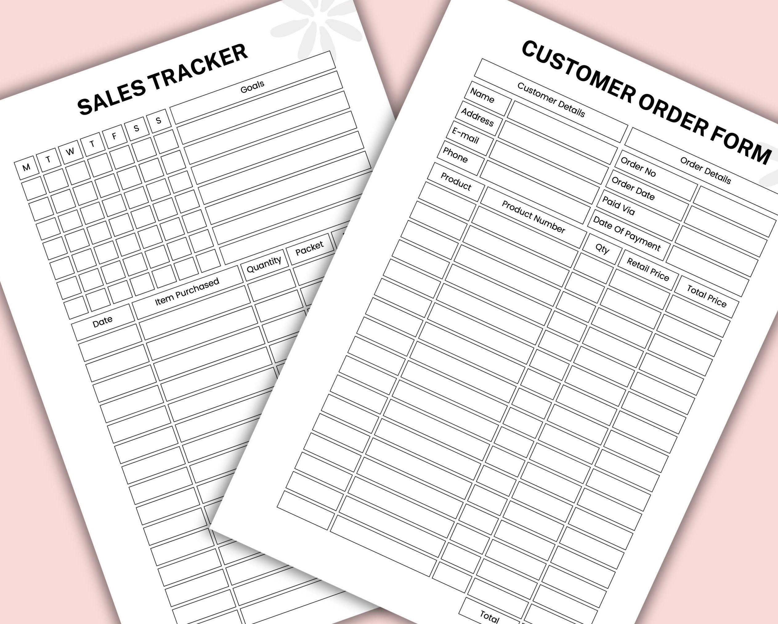 Printable Order Form Bundle, Order Tracking, T-shirt, Tumbler, Invoice ...