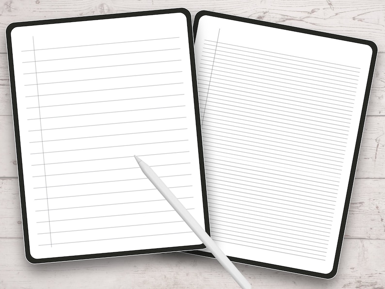 102 Pages Printable Lined Paper Bundle, Wide Rule, College Rule ...