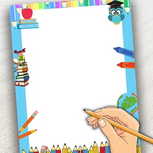 50 Kids Notebook Paper Templates Bundle, Printable Writing Paper ...