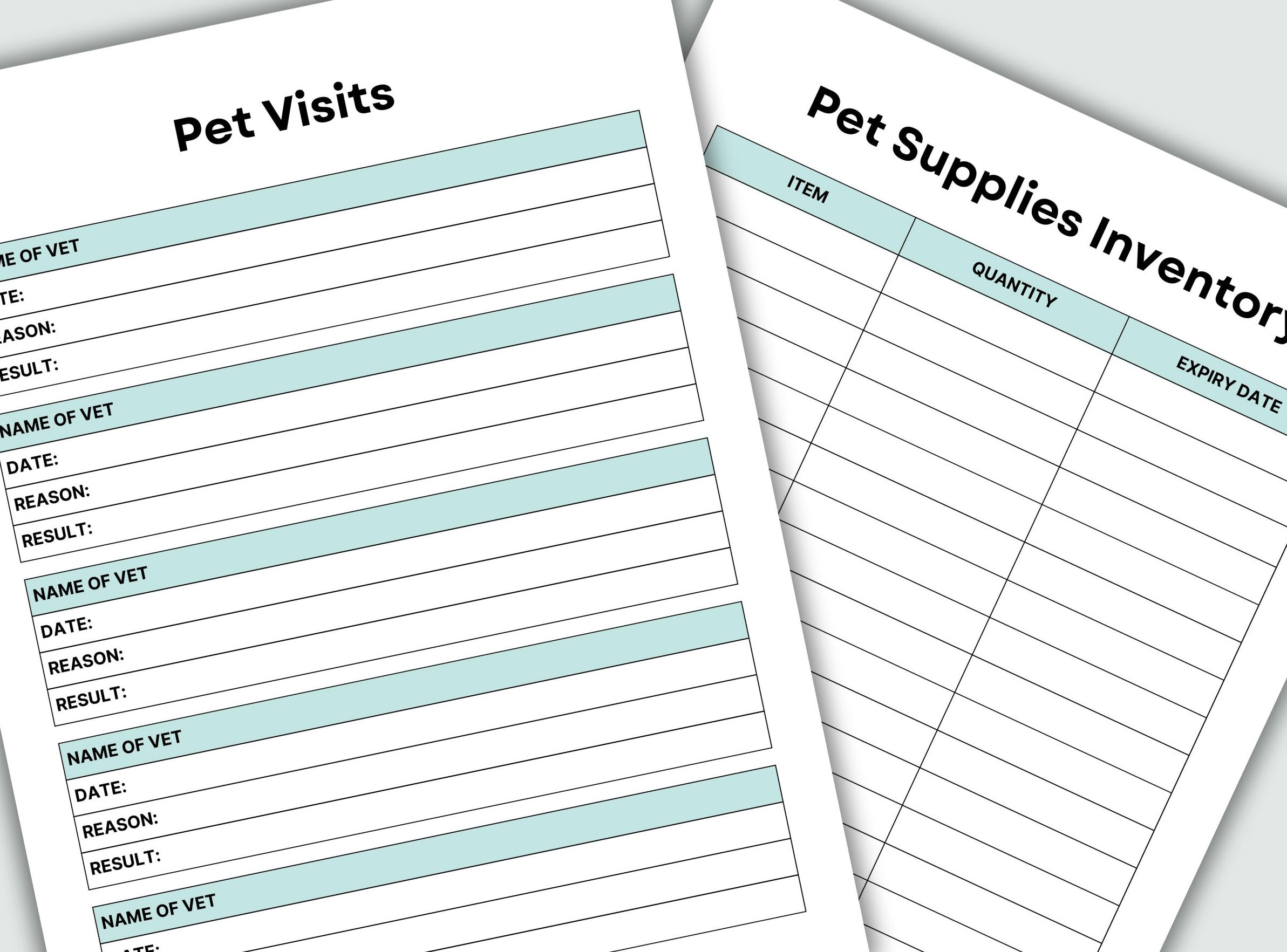 Printable Pet Planner Bundle, Pet Care Organizer, Pet Health Record ...