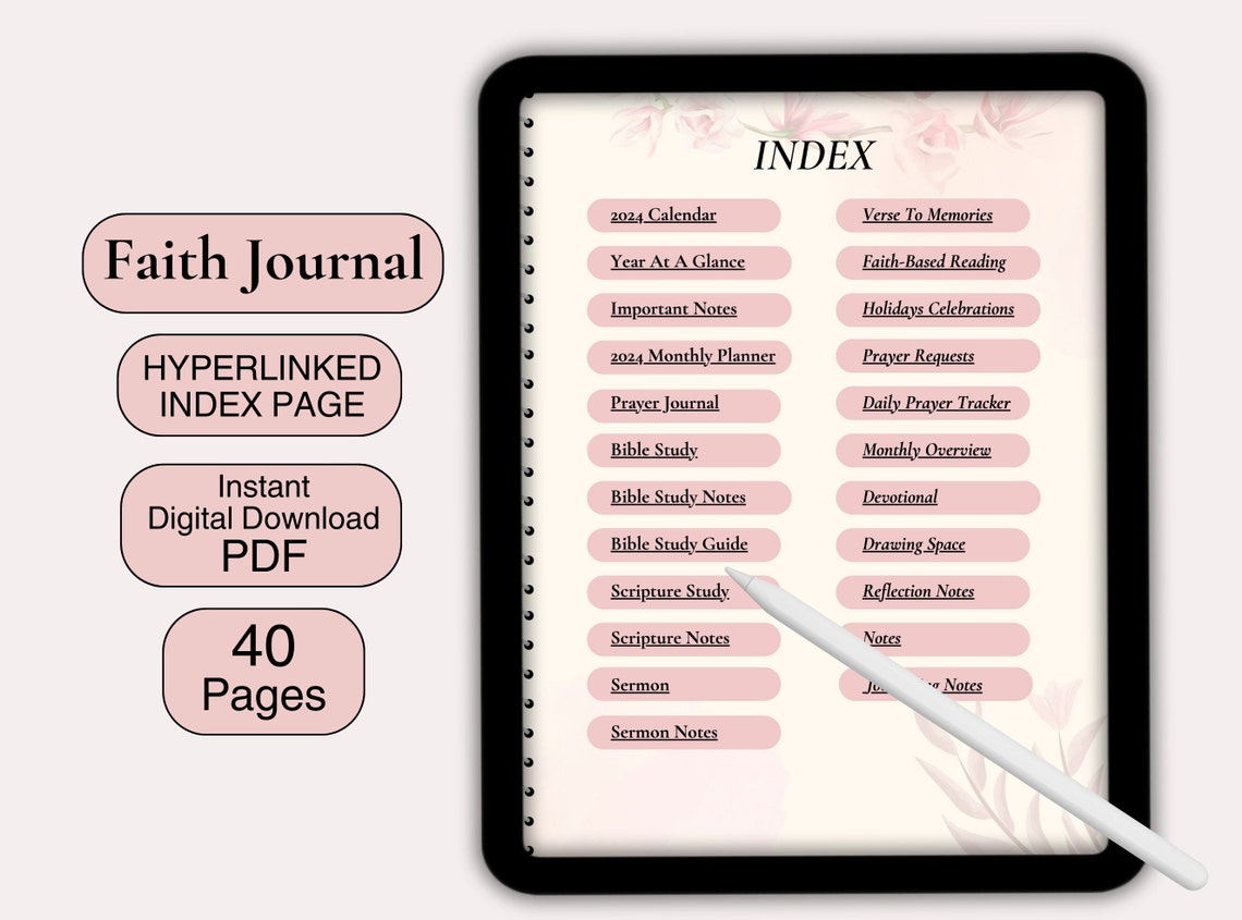 Digital Faith Journal, Prayer Journal, Digital Bible Journal, Christian ...