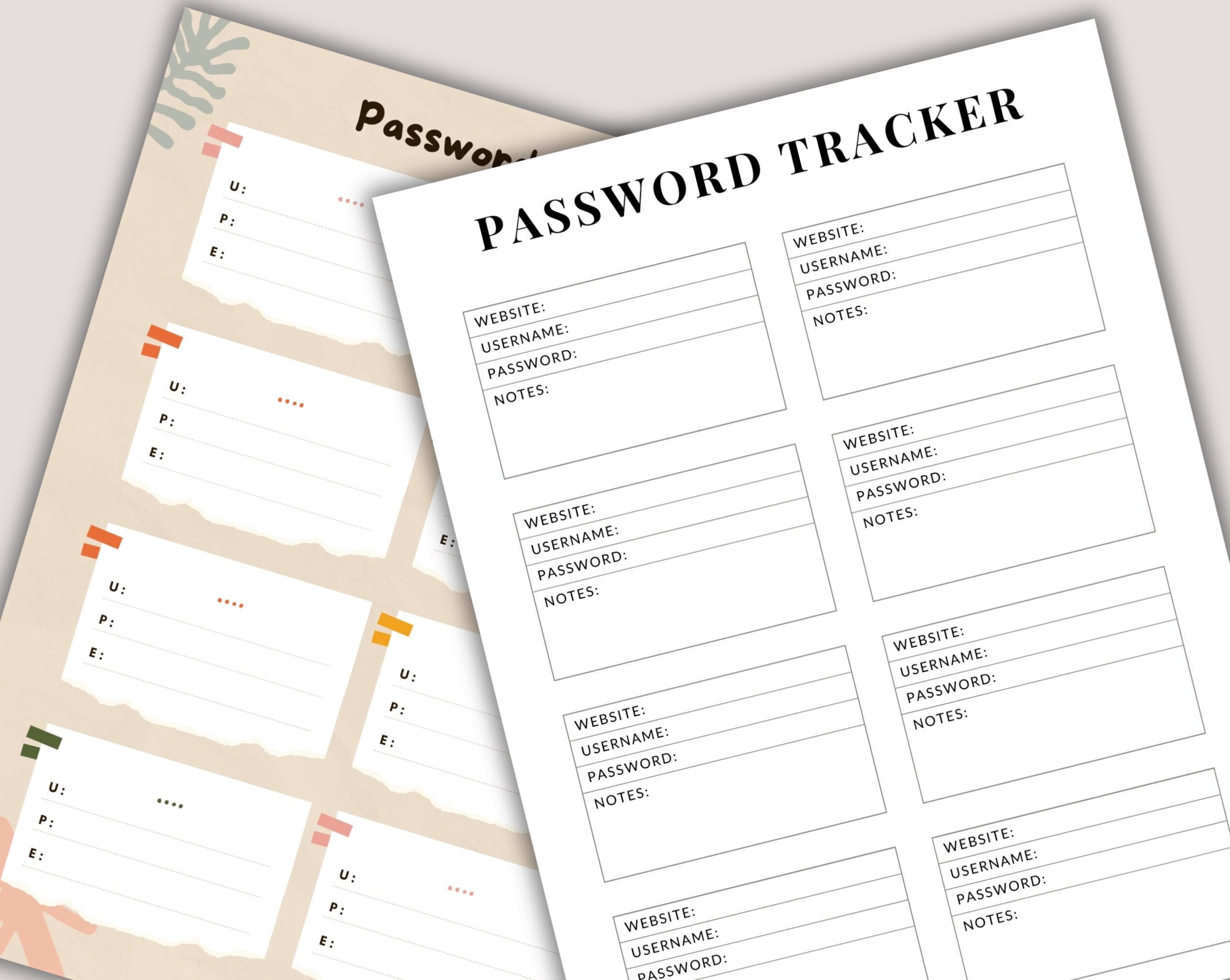 Password Tracker BUNDLE, 52 Printable Password Log, Password Keeper ...
