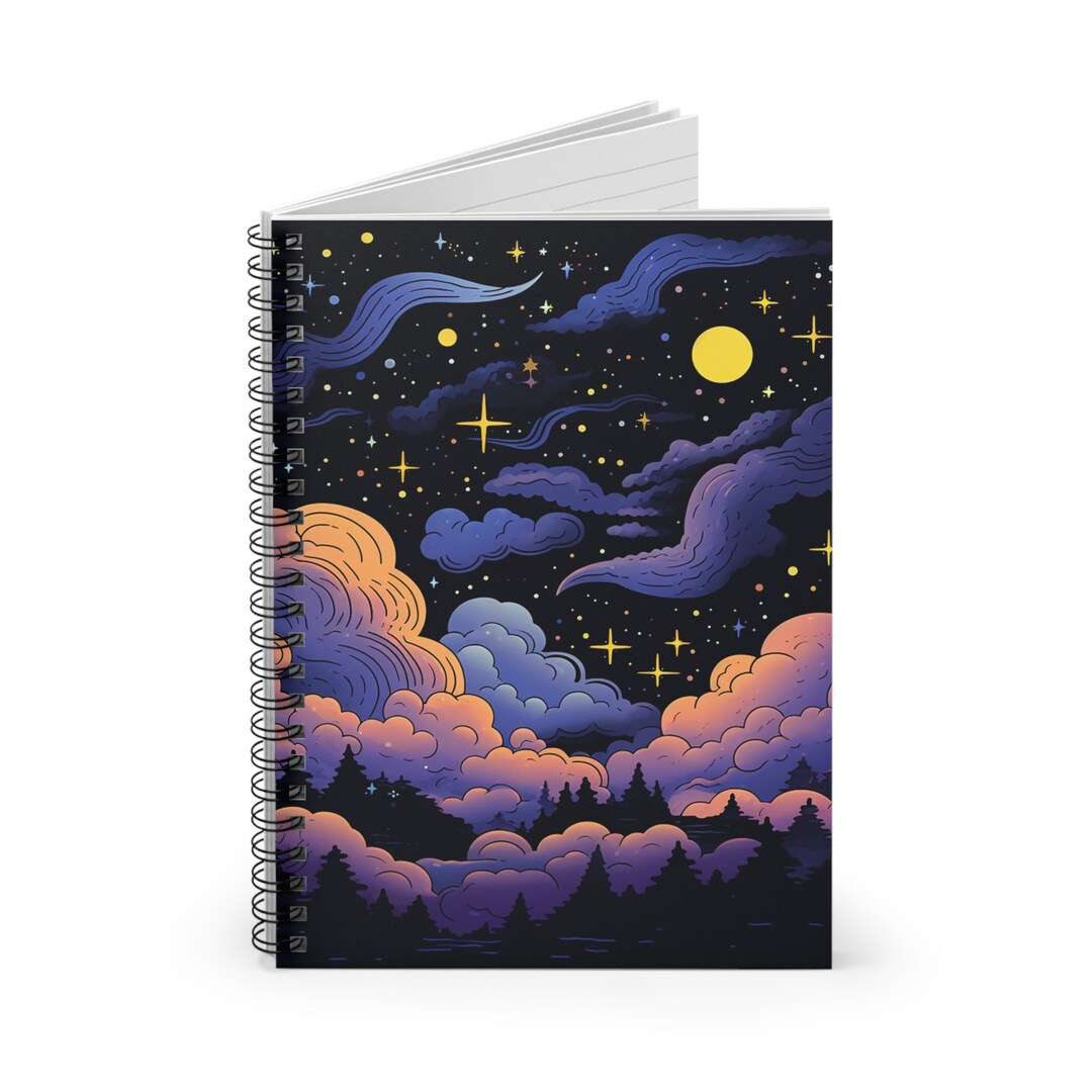 Dream Journal, Moon and Stars Notebook, Manifestation Journal, Purple ...