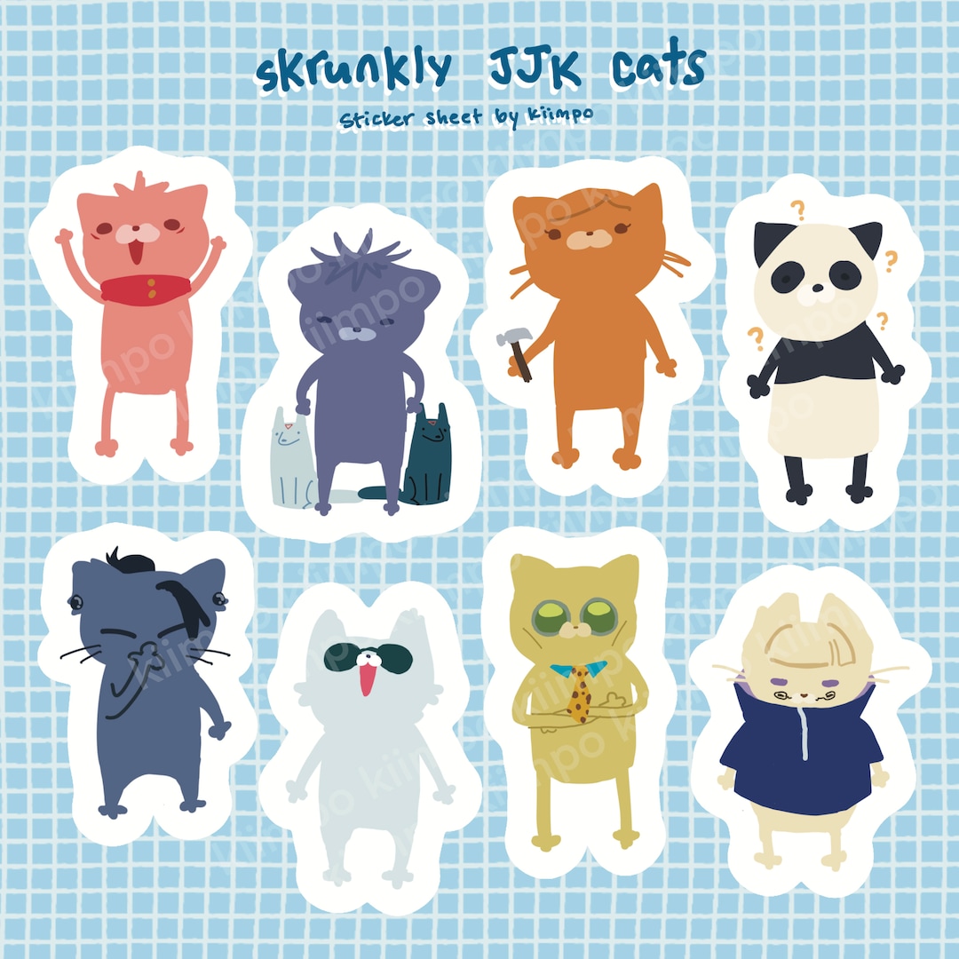 Skrunkly JJK Cats Sticker Sheet - Etsy
