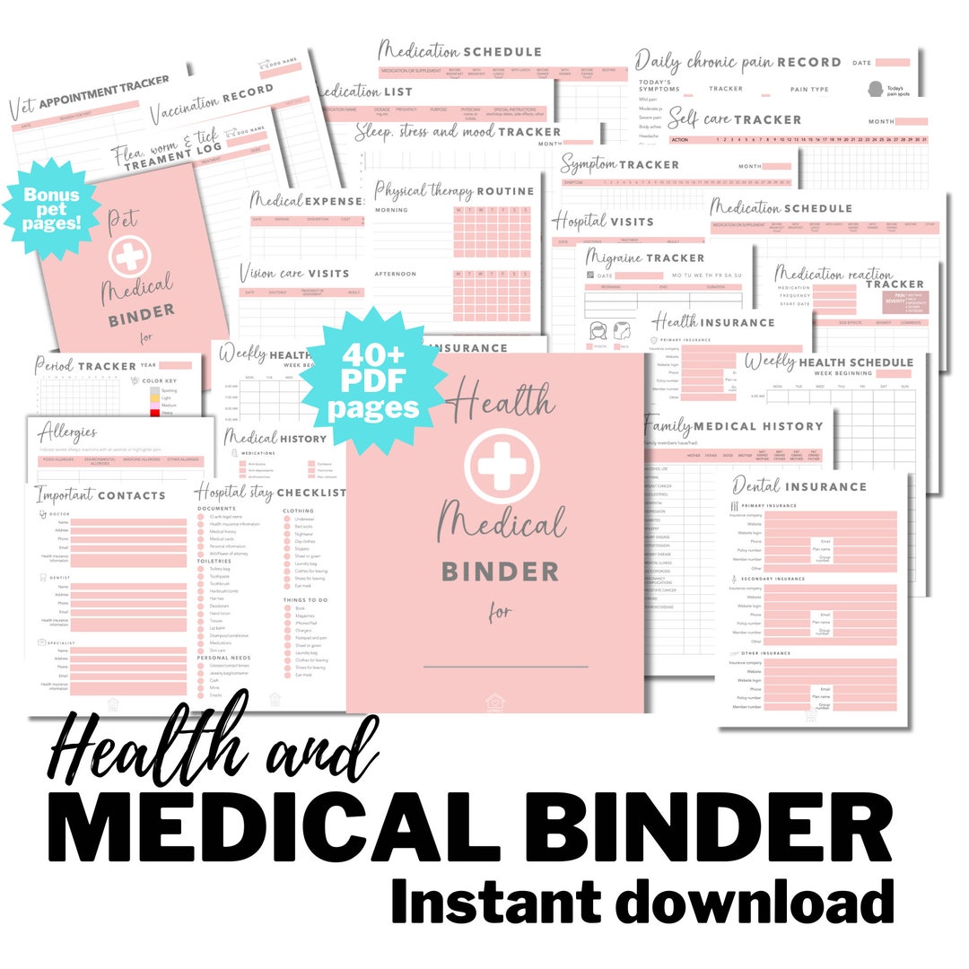 Printable Medical Binder: Health & Chronic Illness Planner (PDF) - Etsy