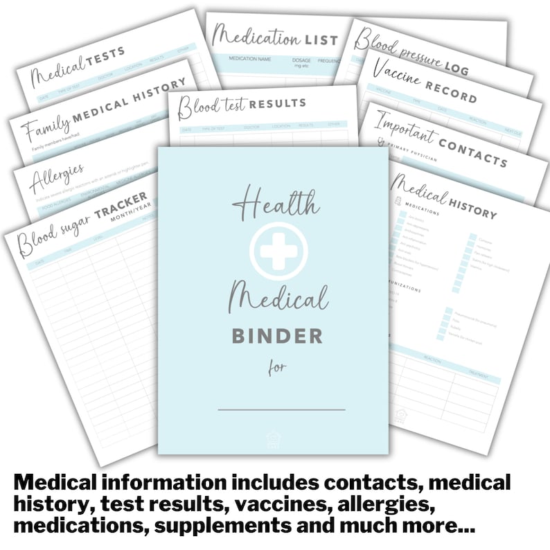 Printable Medical Binder: Health & Chronic Illness Planner (PDF ...