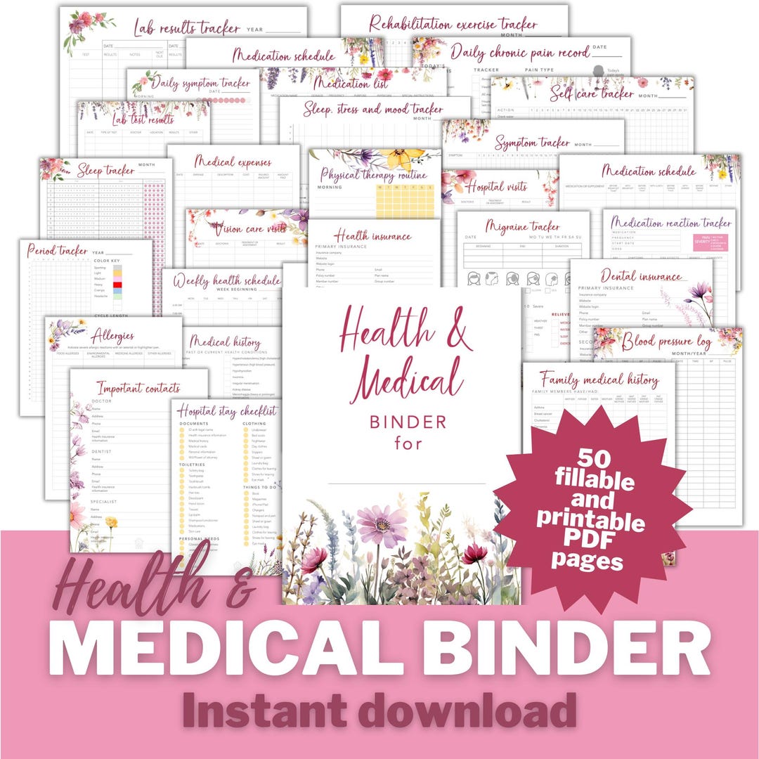 Medical Binder, Chronic Illness Medical Binder, Medical Planner ...