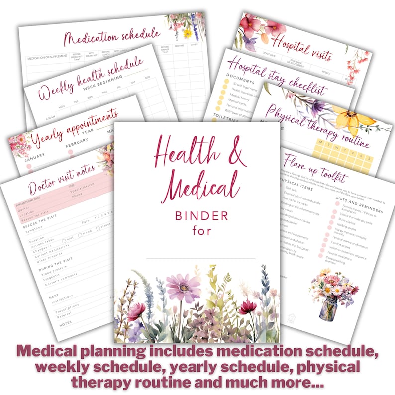 Medical Binder, Chronic Illness Medical Binder, Medical Planner ...