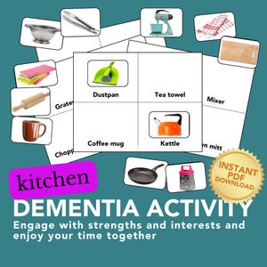 Kitchen Activity for Dementia: Word & Picture Match (digital Download ...