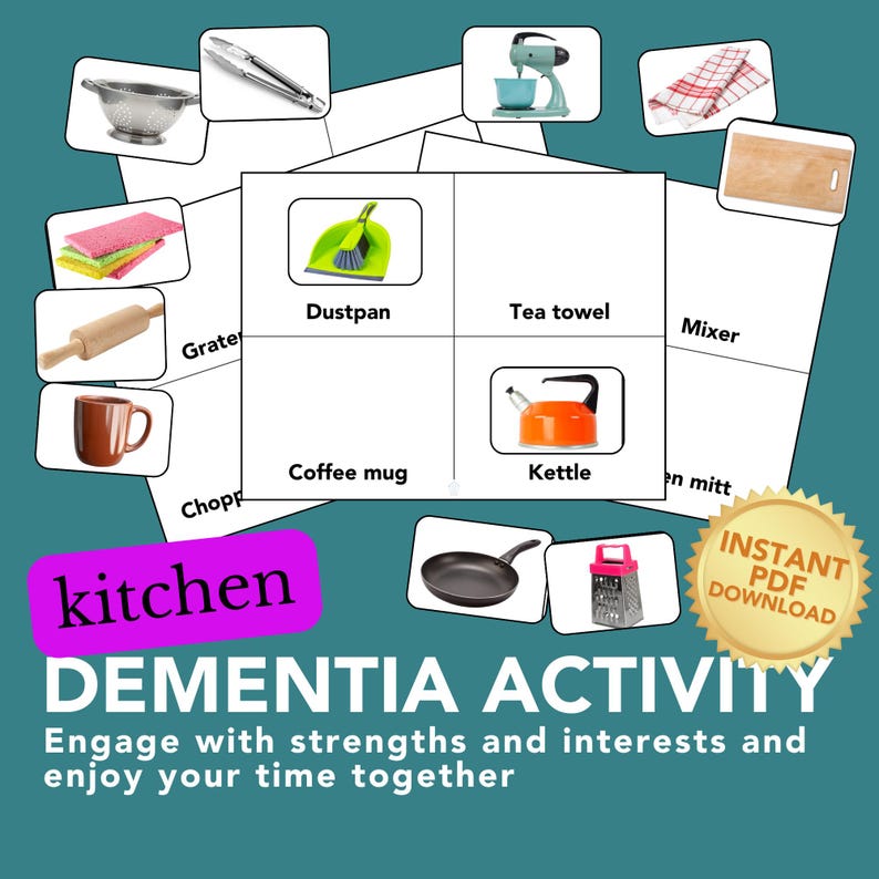 Kitchen Activity for Dementia: Word & Picture Match (digital Download ...