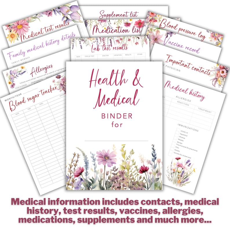 Medical Binder, Chronic Illness Medical Binder, Medical Planner ...