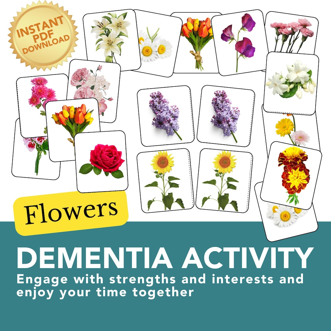 Flowers Picture Matching Game: Dementia Activity (PDF Download) - Etsy