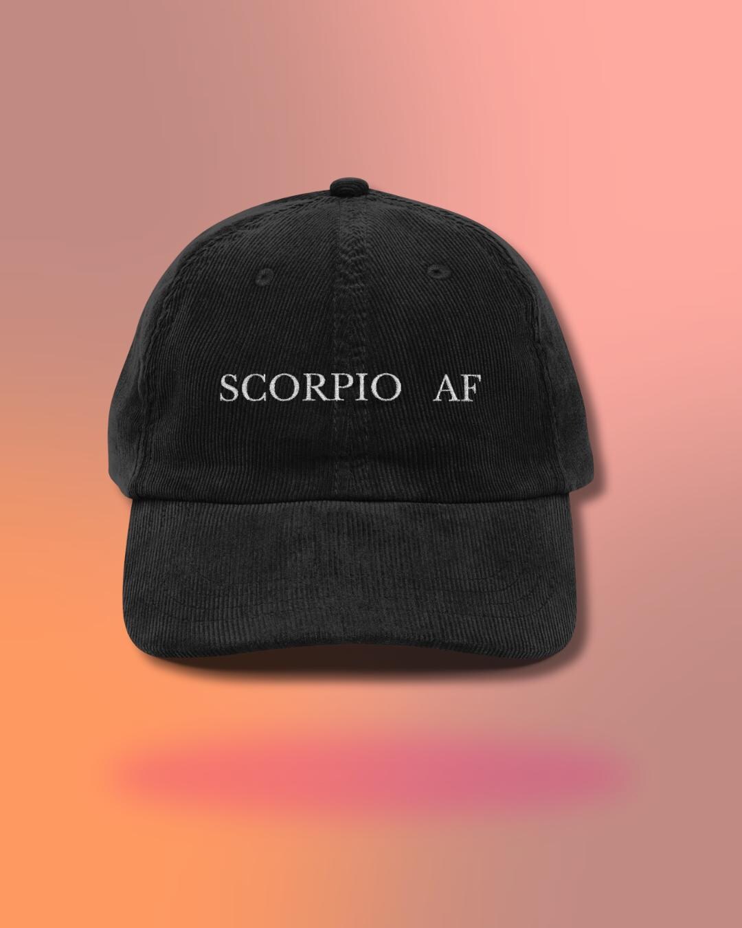 Scorpio Hat, Embroidered Corduroy Zodiac Hat, Scorpio Zodiac Astrology ...