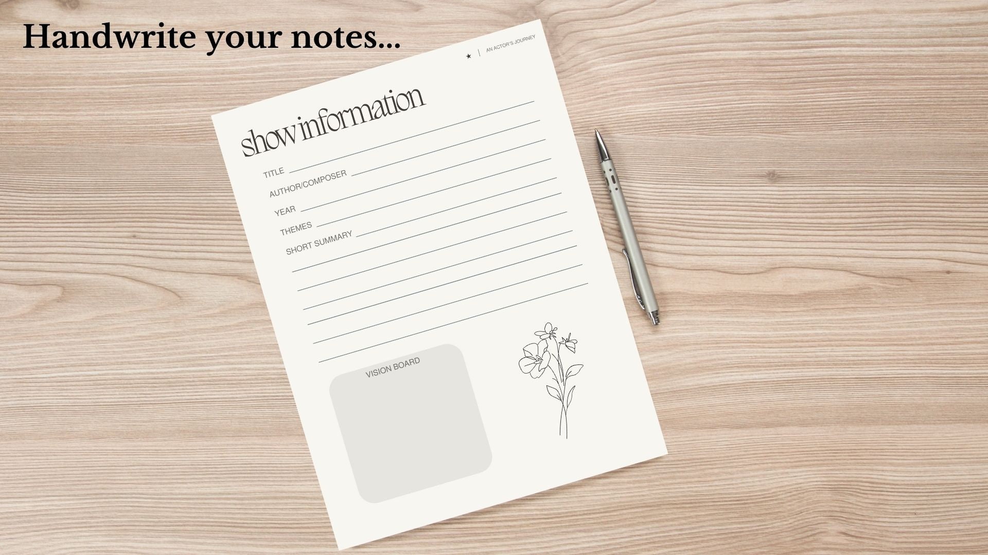 Printable Actor's Toolkit: Scene & Character Breakdowns, Schedule ...