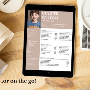 Professional Actor Resume Template Canva | Editable CV for Actors ...