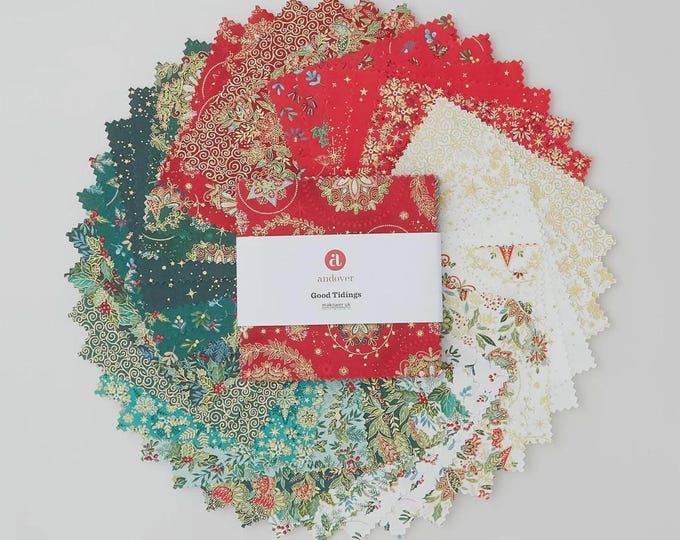 Good Tidings 5 Inch Precut Squares- Single Scoop- 42pcs- Andover ...