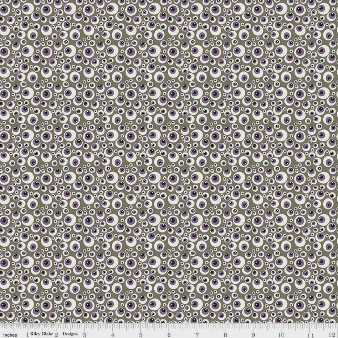 Beggar's Night Eyeballs Gray C14503- Riley Blake Designs-halloween ...
