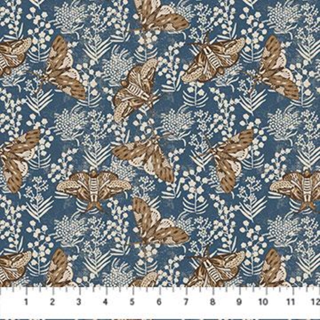 Wabi- 90814-46- Figo Fabrics- Moth- Butterfly- Fall- Harvest- Quilting ...
