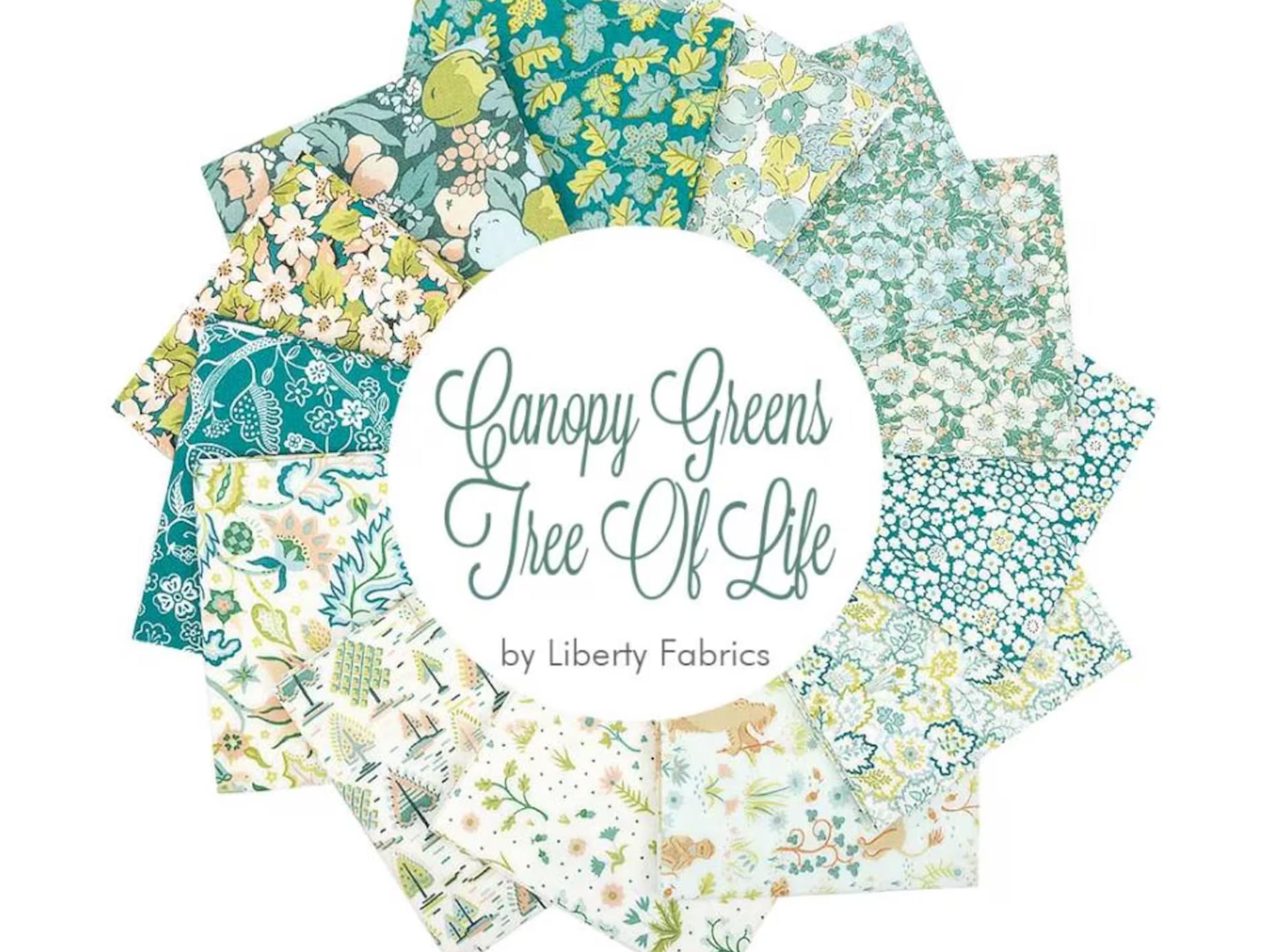 Liberty Tree of Life Canopy Greens Fat Quarter Bundle-liberty Fabrics ...