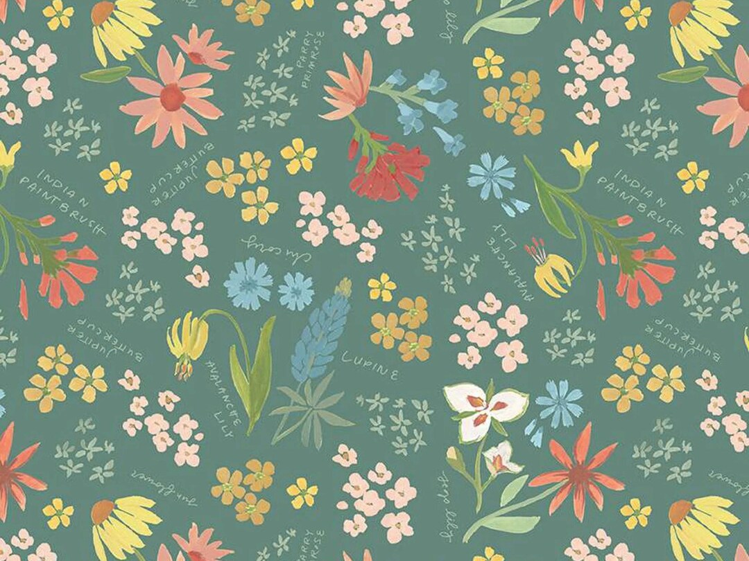 Albion Main C14590 Green-riley Blake Designs- Floral Flowers- Flower ...