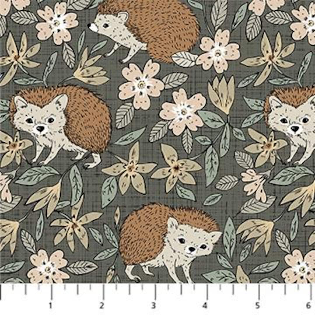 Grassland Green Hedgehogs RC90917-73- Figo Fabrics- Hedgehogs- Flowers ...