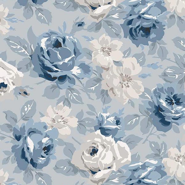 Gray Floral Fabric - Etsy