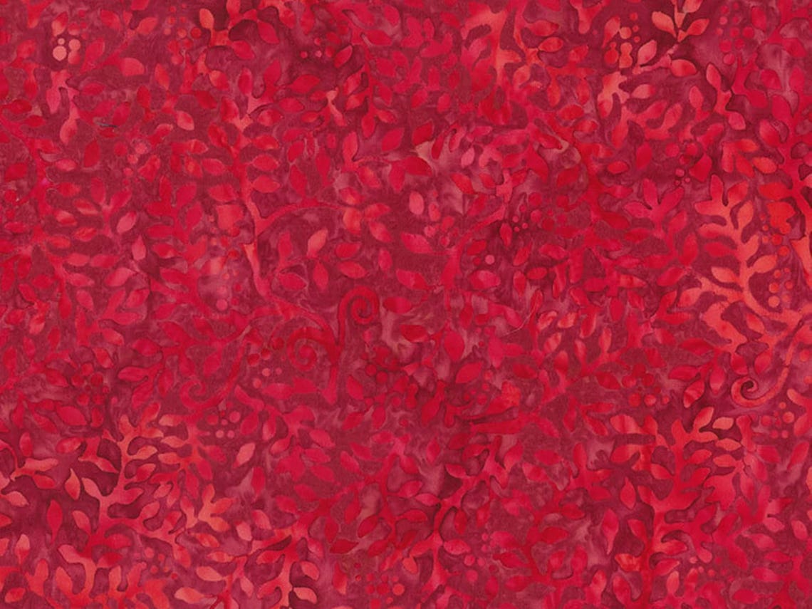 Garden Spirit Leafy Vine Dark Red 83182-25- Banyan Batiks- Northcott ...