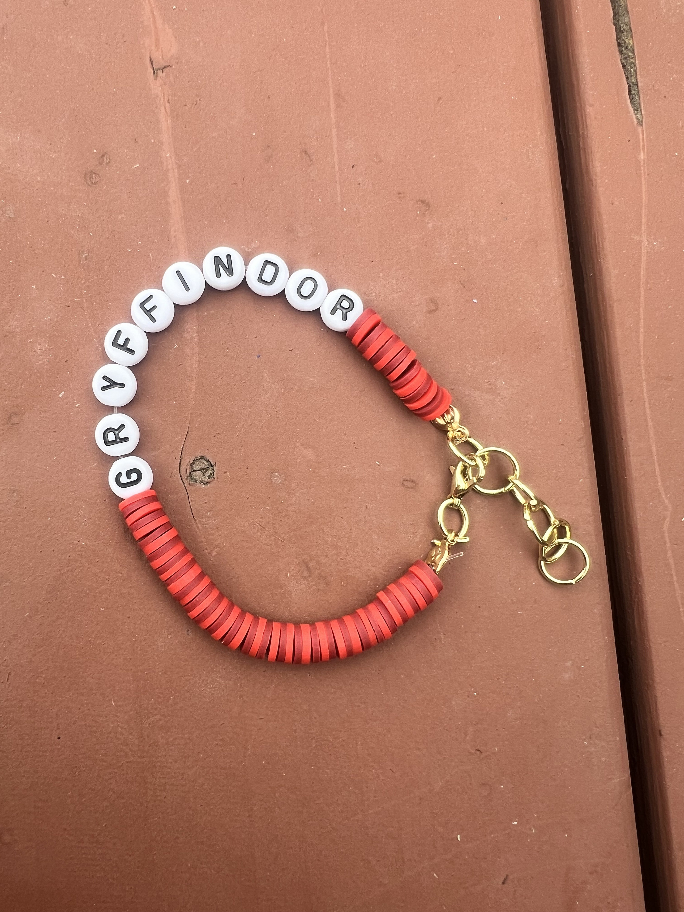 Gryffindor Clay Bead Bracket HP Heishi Fan Jewelry - Etsy