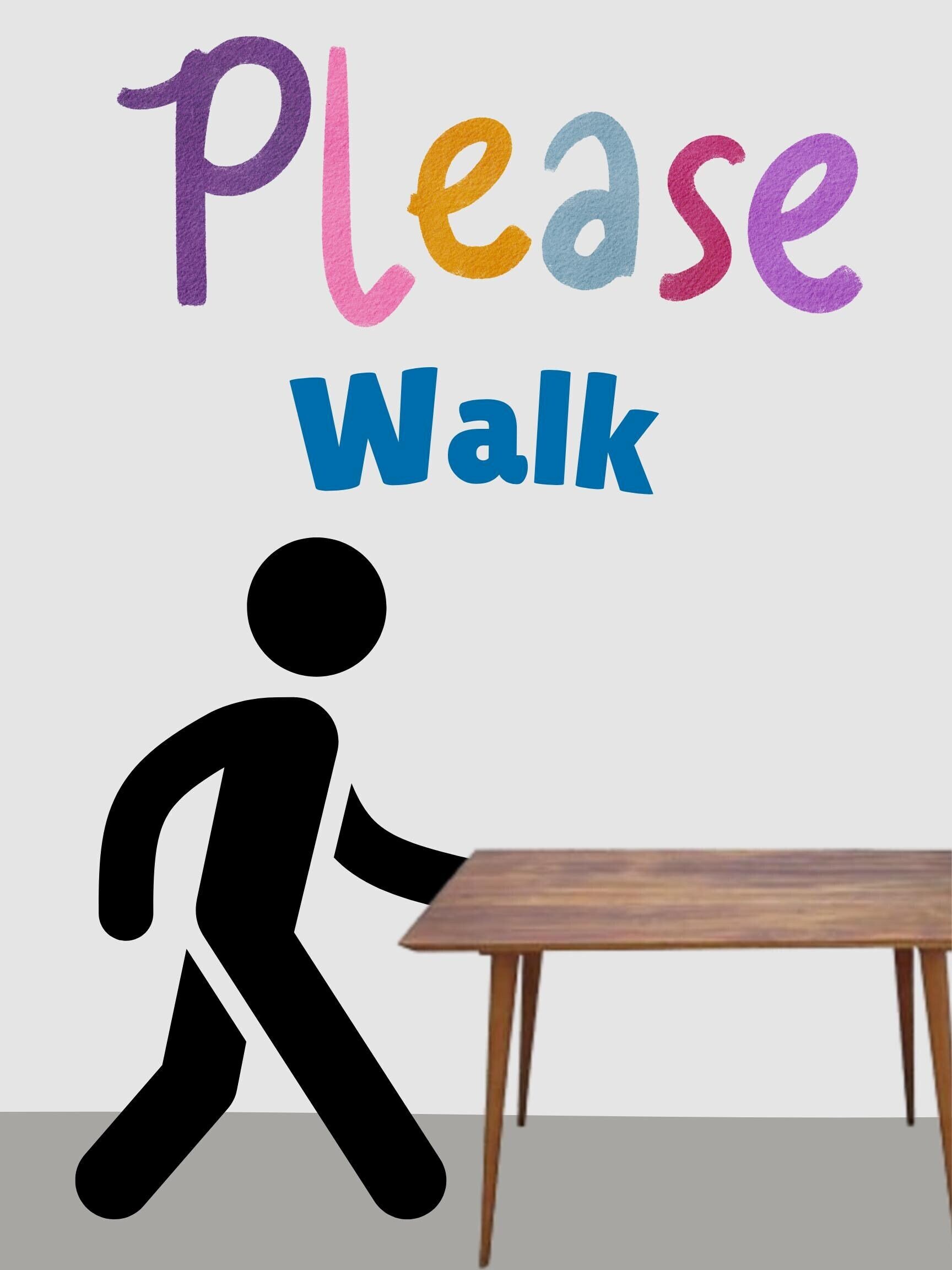 Please Walk School Expectation Poster - Etsy